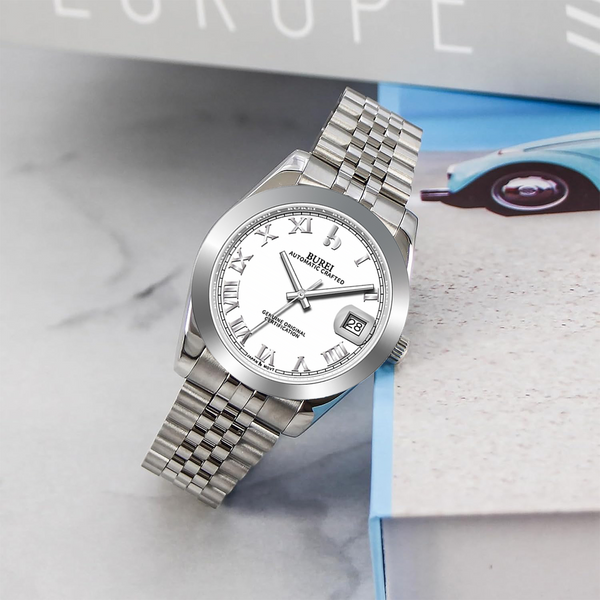 BUREI Men's Luxury Automatic Watch Fashion Waterproof Mechanical Watch ...